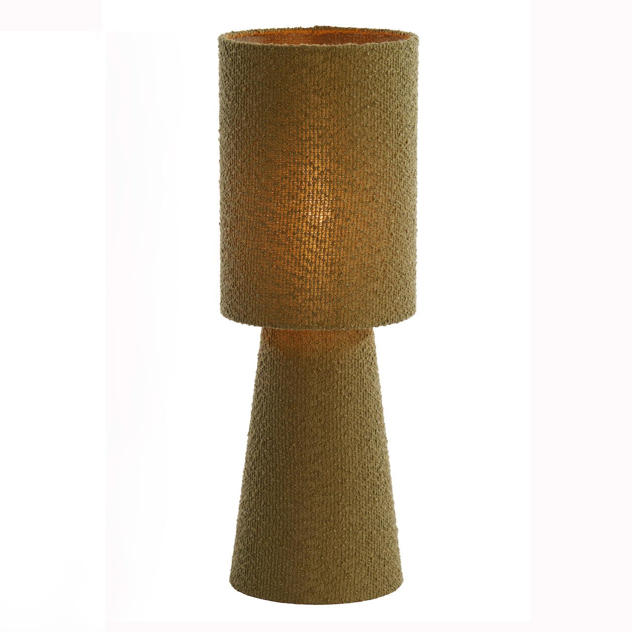 Bouclé Fabric Table Lamp in Olive Green | Idyll Home