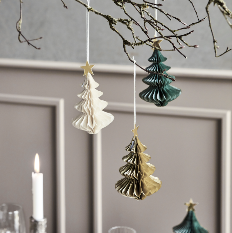 Green Paper Christmas Tree Table Decoration Set – Idyll Home