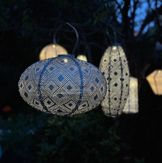 Large Solar Lantern Blue Globe – Idyll Home