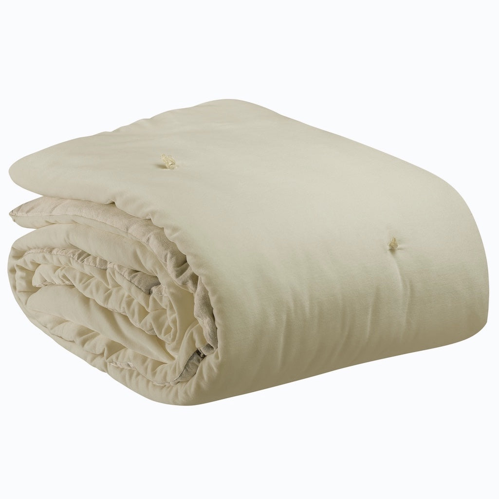 Quilted Velvet Throw in cream