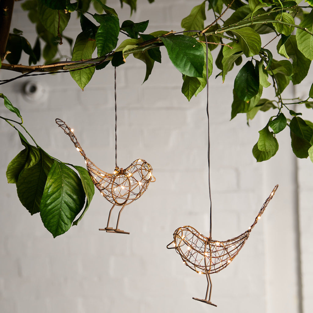 Hanging Robin Light in copper