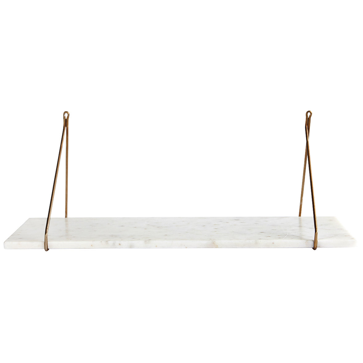 Marble Hanging Shelf with brass brackets