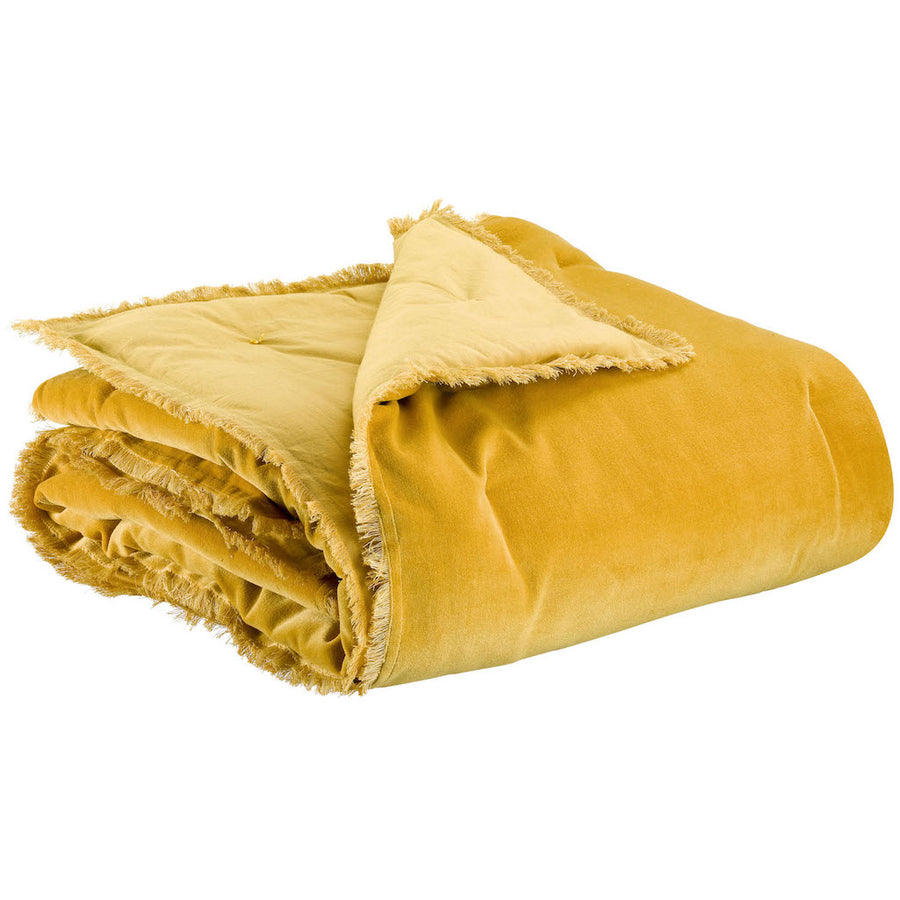 Yellow Velvet Throw | Idyll Home